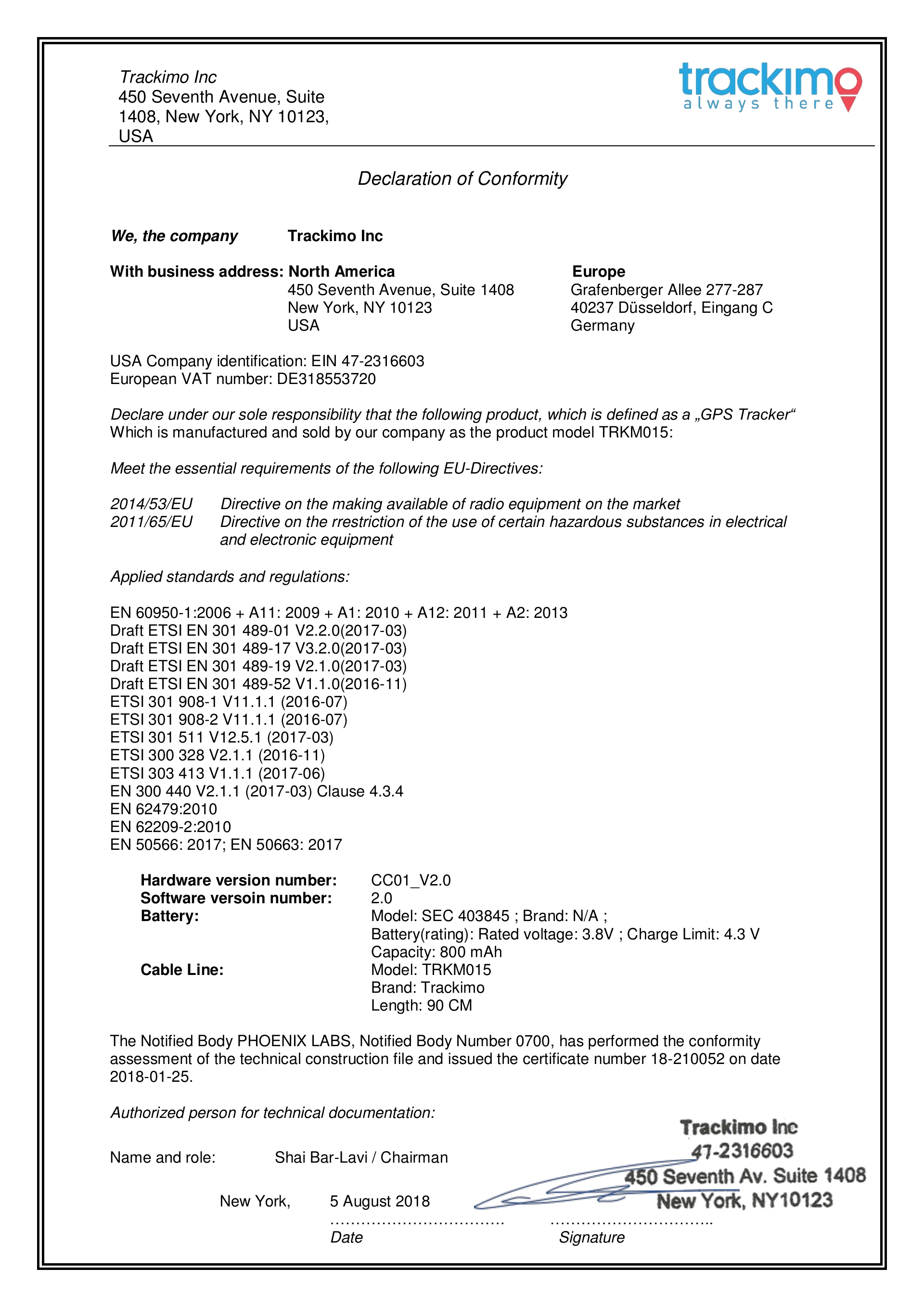 Conformity - Trackimo